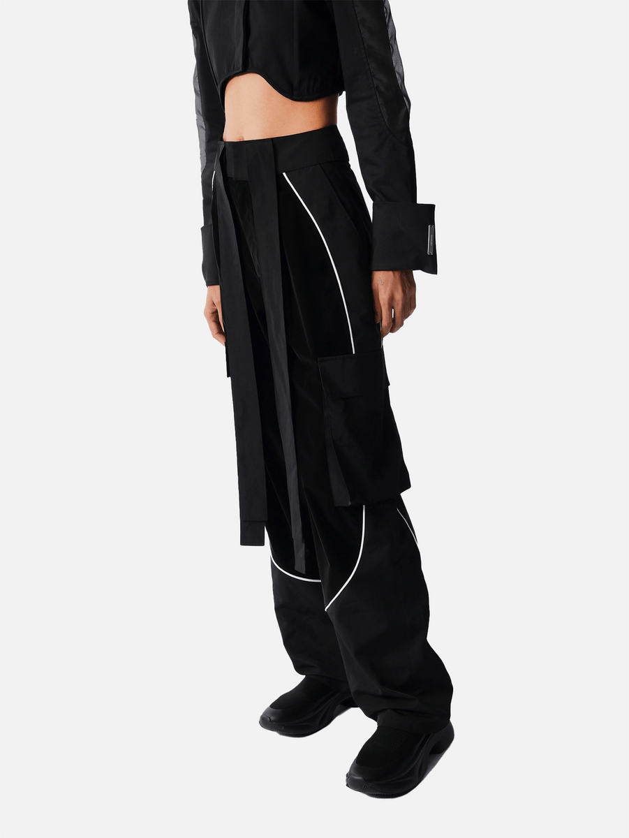 Techno Pocket Cargo Trousers - Black | shopi go